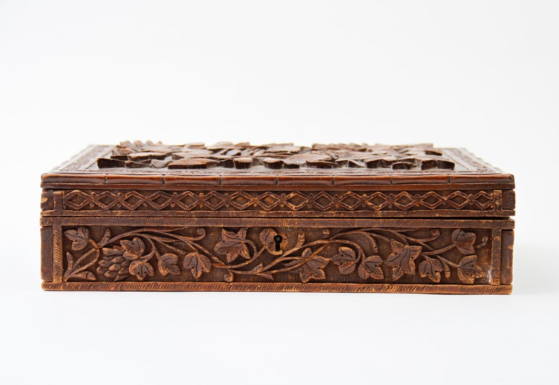 Antique Chinese Asian Wood Carving Box - Etsy
