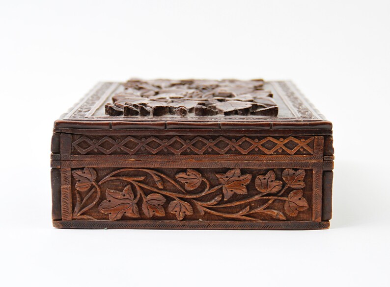 Antique Chinese Asian Wood Carving Box - Etsy