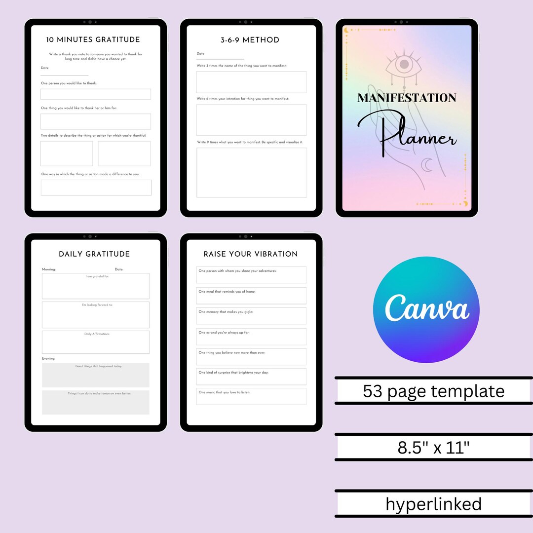 Manifestation Journal Digital Download, Law of Attraction Goal Setting ...