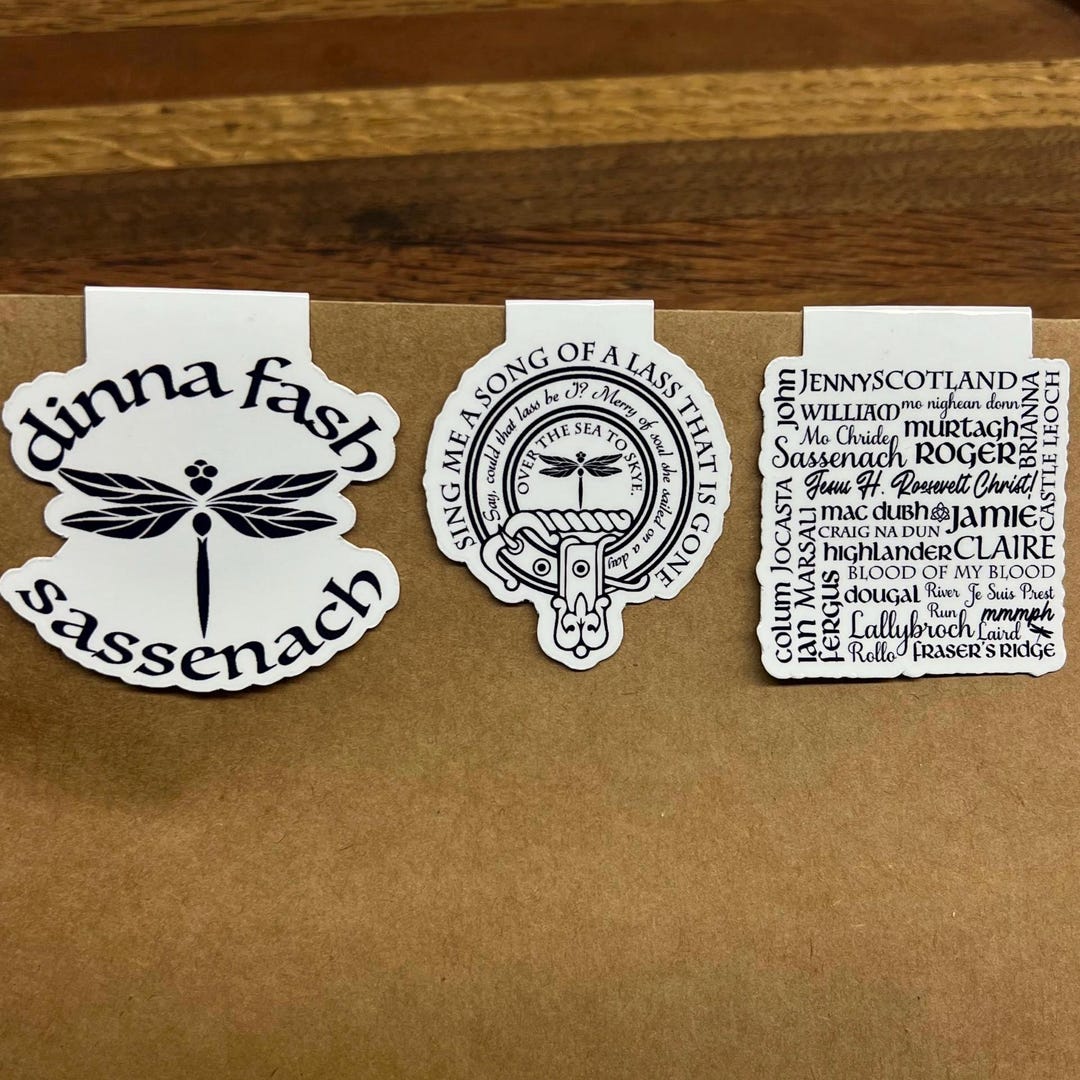 Outlander Inspired Magnetic Bookmarks, Jamie Fraser, La Dame Blanche ...