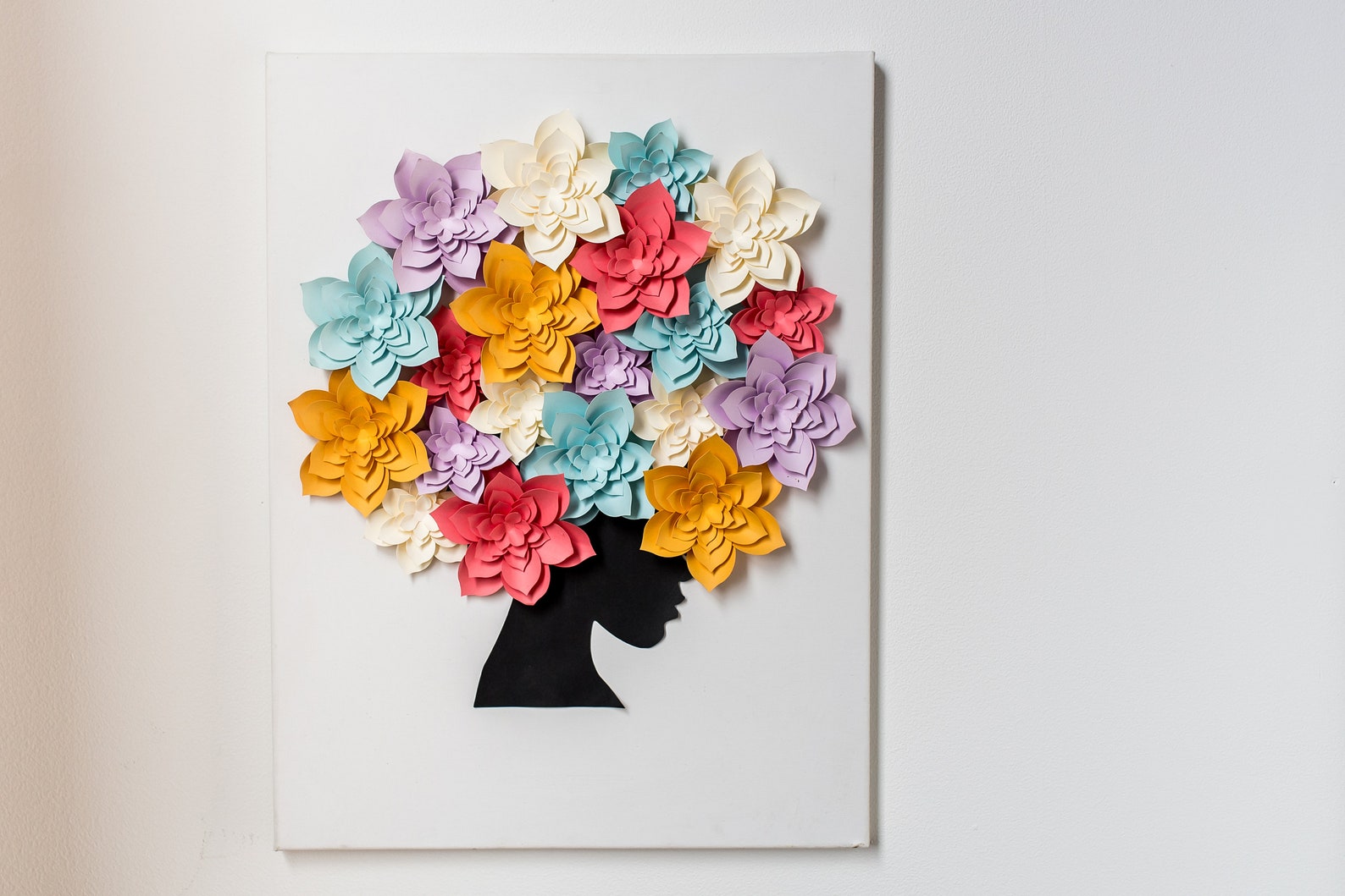 Afro Girl, Floral Afro, Paper Flower Afro, Afro Design, Canvas Art ...