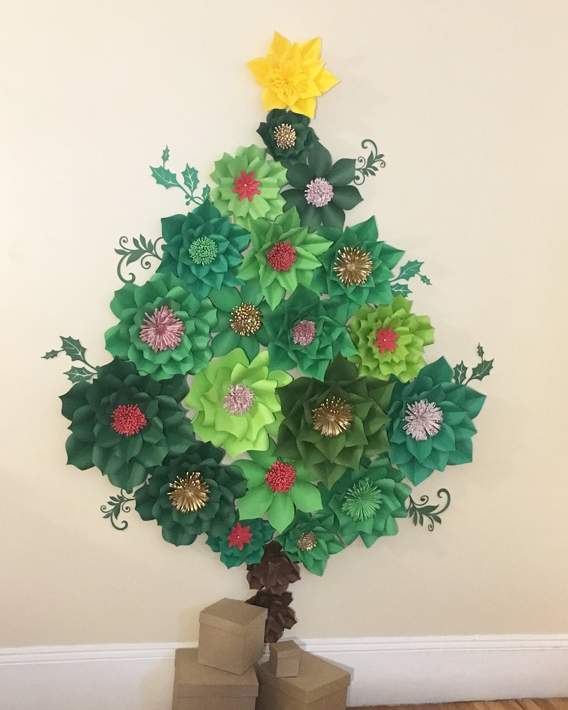 Paper Flowers - 6ft Christmas Tree - Paper Flower Tree -paper Flower ...