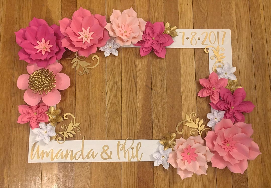 Pink and Gold Selfie Frame - Wedding Selfie Frame - Wedding Decorations ...