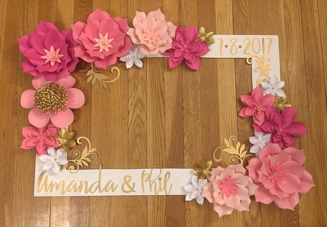 Pink and Gold Selfie Frame - Wedding Selfie Frame - Wedding Decorations ...