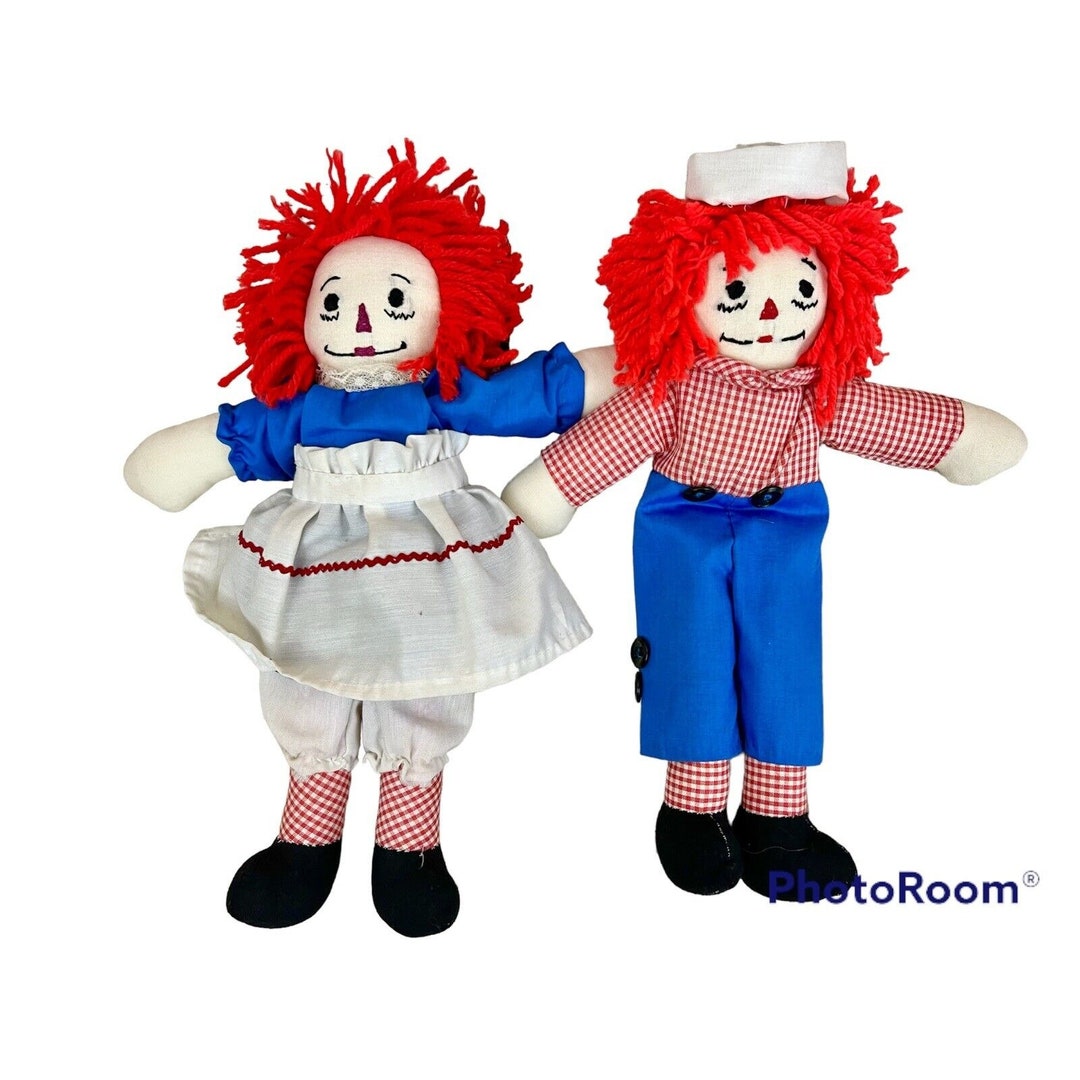 Vintage Raggedy Ann and Andy Rag Dolls 11 Inches - Etsy