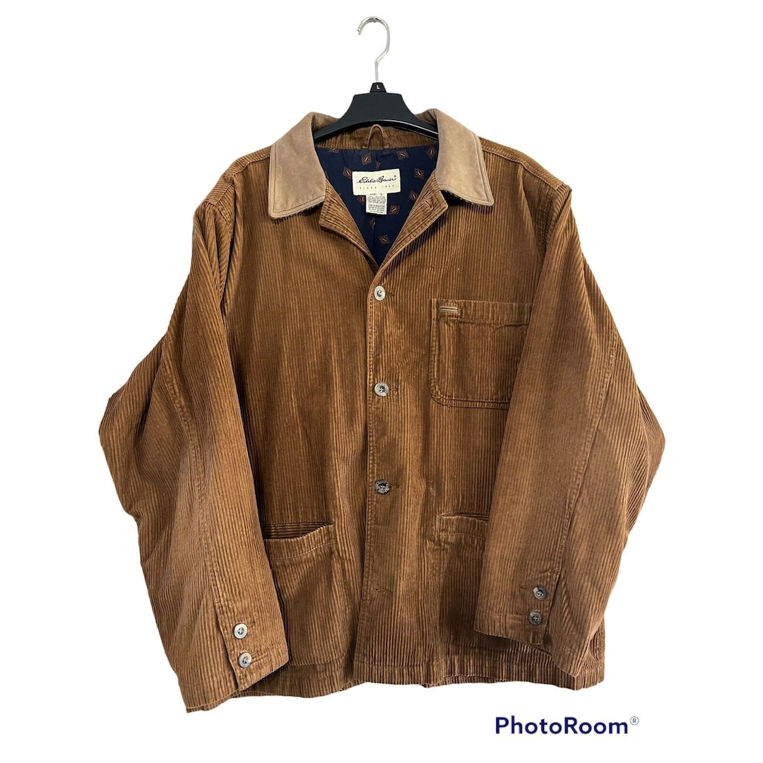 Vtg 90s Eddie Bauer Chore Barn Coat Jacket Men Large Brown - Etsy