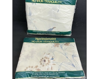 Vintage SPRINGMAID PERCALE Yellow Floral FULL Size Sheet Set - Etsy