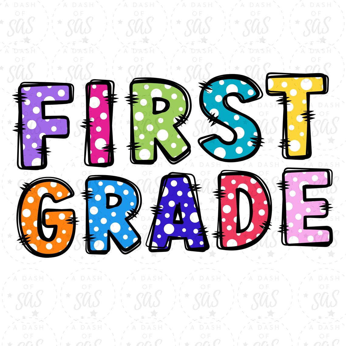 Grade Polka Dot Lettering - Etsy