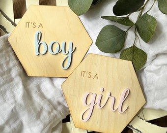 It's A Girl It's A Boy Baby Announcement Gender Reveal Sign - Etsy
