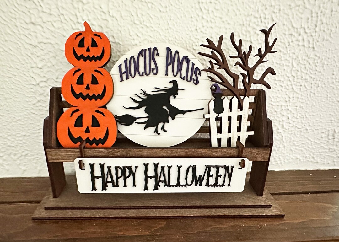 Halloween Decor, Halloween Shelf Sitter, Rustic Decor, Interchangeable ...