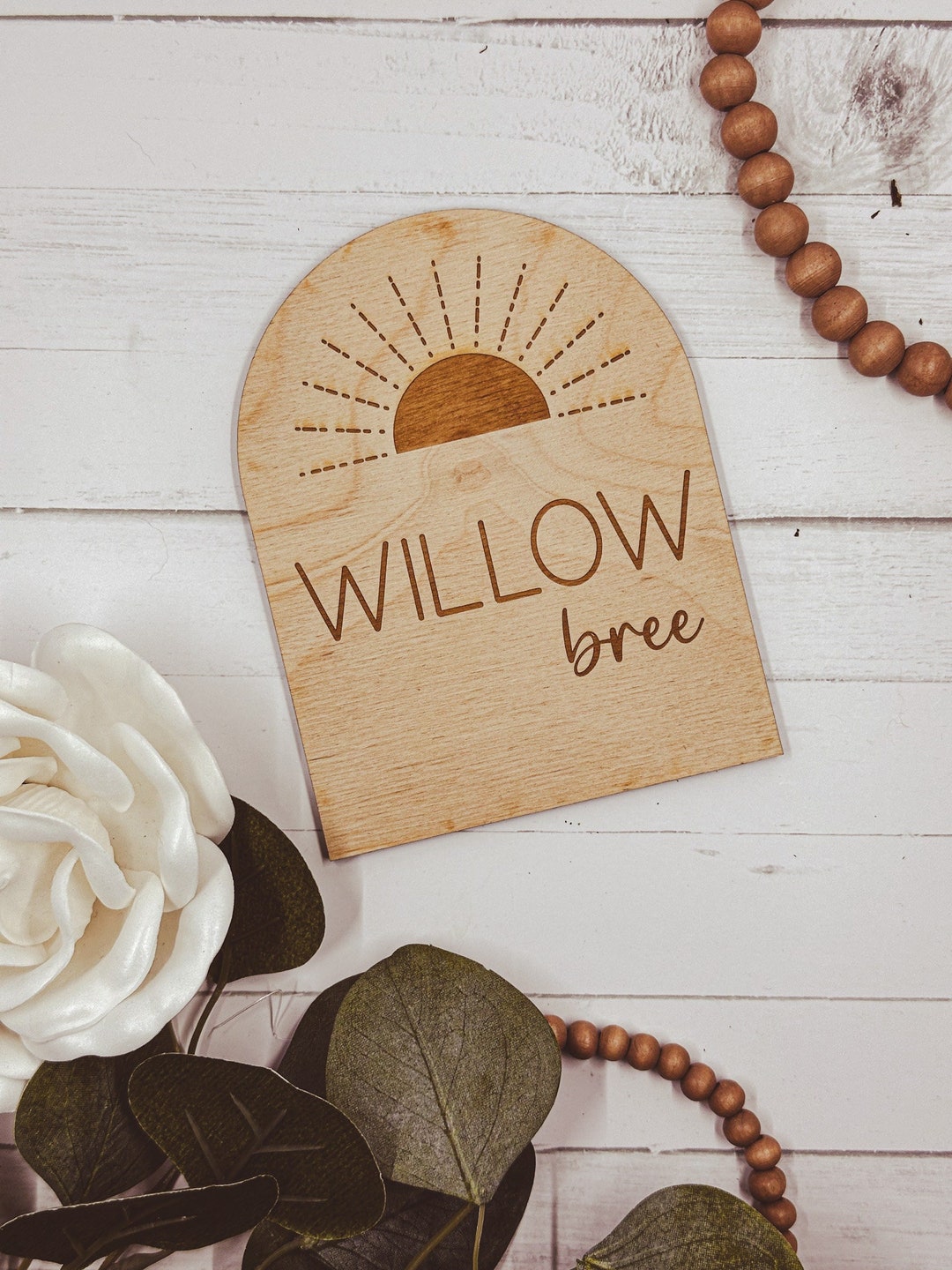 Baby Announcement Sign, Baby Name Sign, Unique Name Sign, Sun Ray Name ...