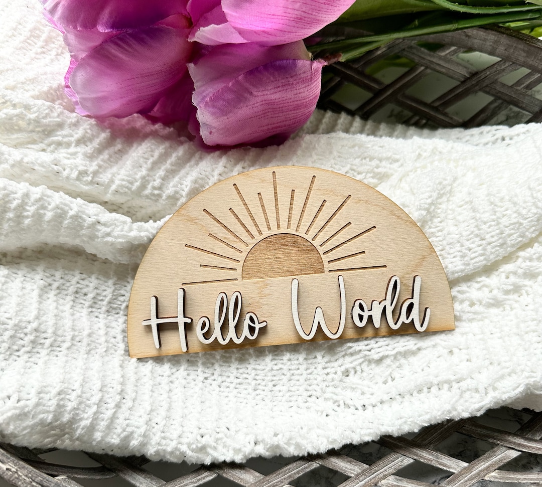 Hello World Sign, Birth Announcement Sign, Baby Announcement, Hello ...