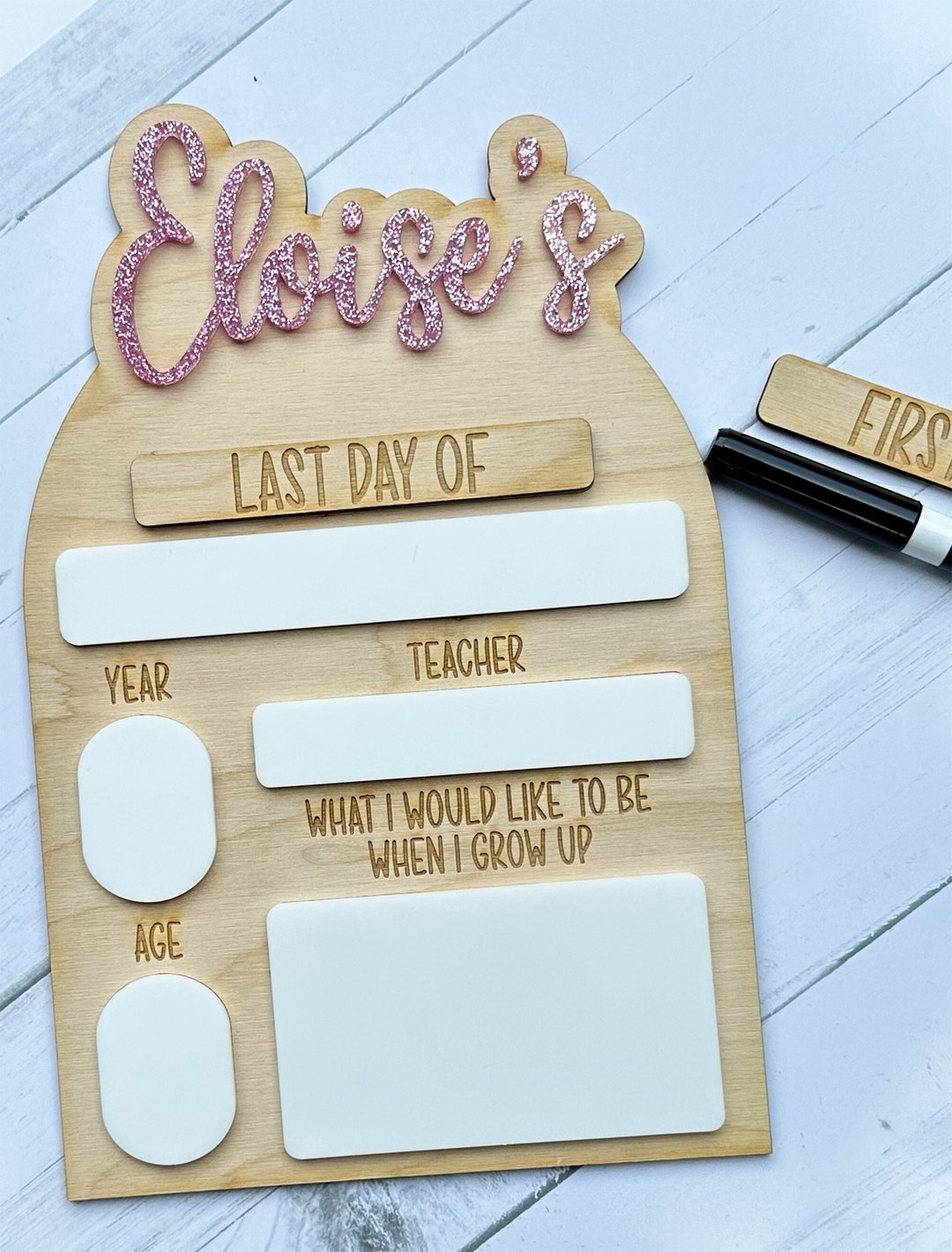 Personalized First and Last Day of School Sign, Reusable School Sign ...