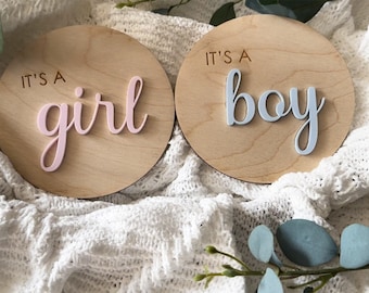 It's A Girl It's A Boy Baby Announcement Gender Reveal Sign - Etsy