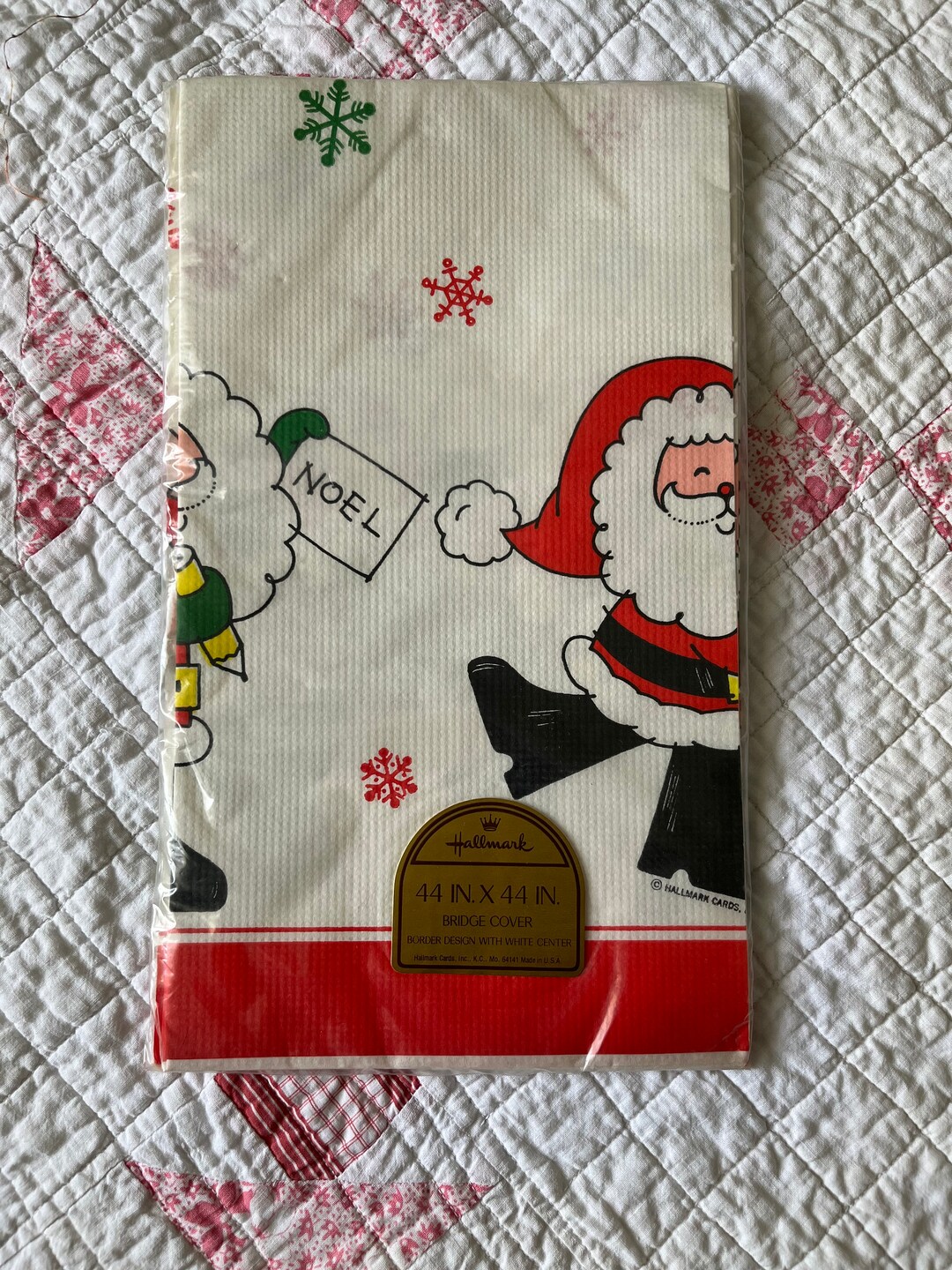 Vintage Hallmark Christmas Paper Tablecloth Bridge Table Cover - Etsy