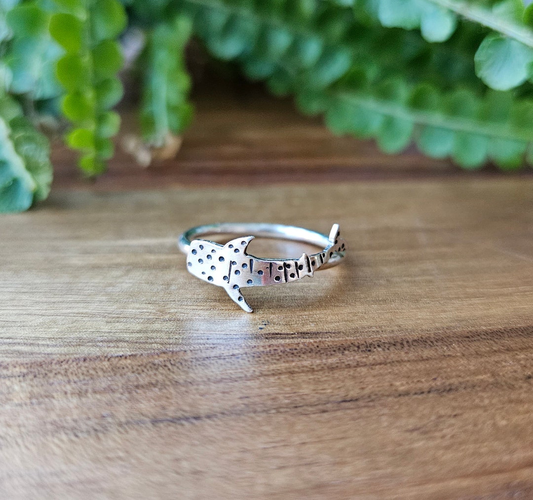 Whale Shark Ring, .925 Sterling Silver, Sea Creature Ring, Beach ...