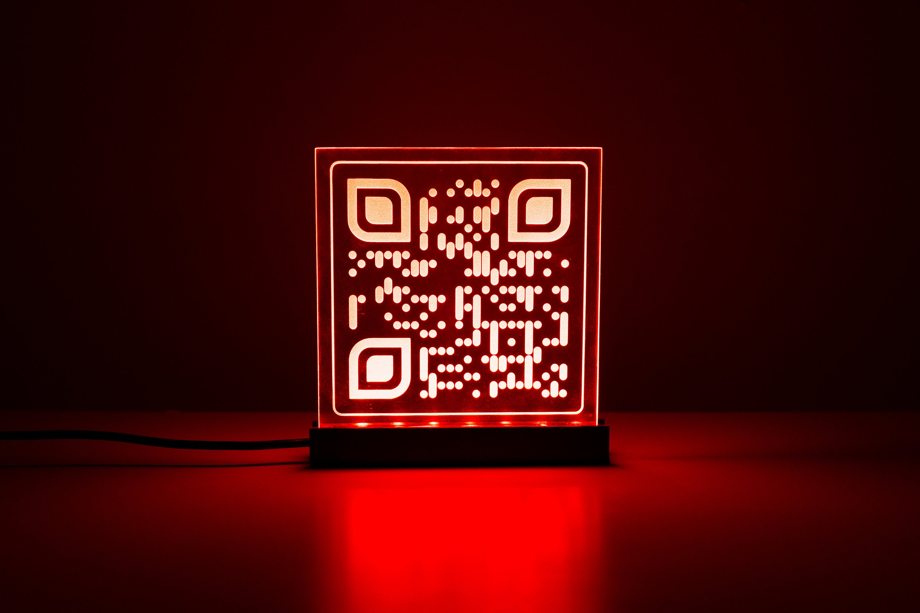 LED Multicolor Lamp Personalized With Logo or QR Code 5x5 Inch Logo or ...