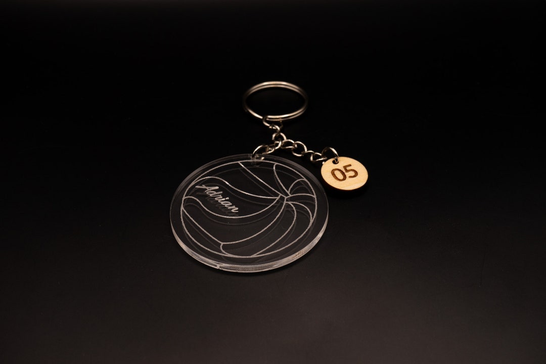 Personalized Volleyball Keychain, Engraved Volleyball, Acrylic ...