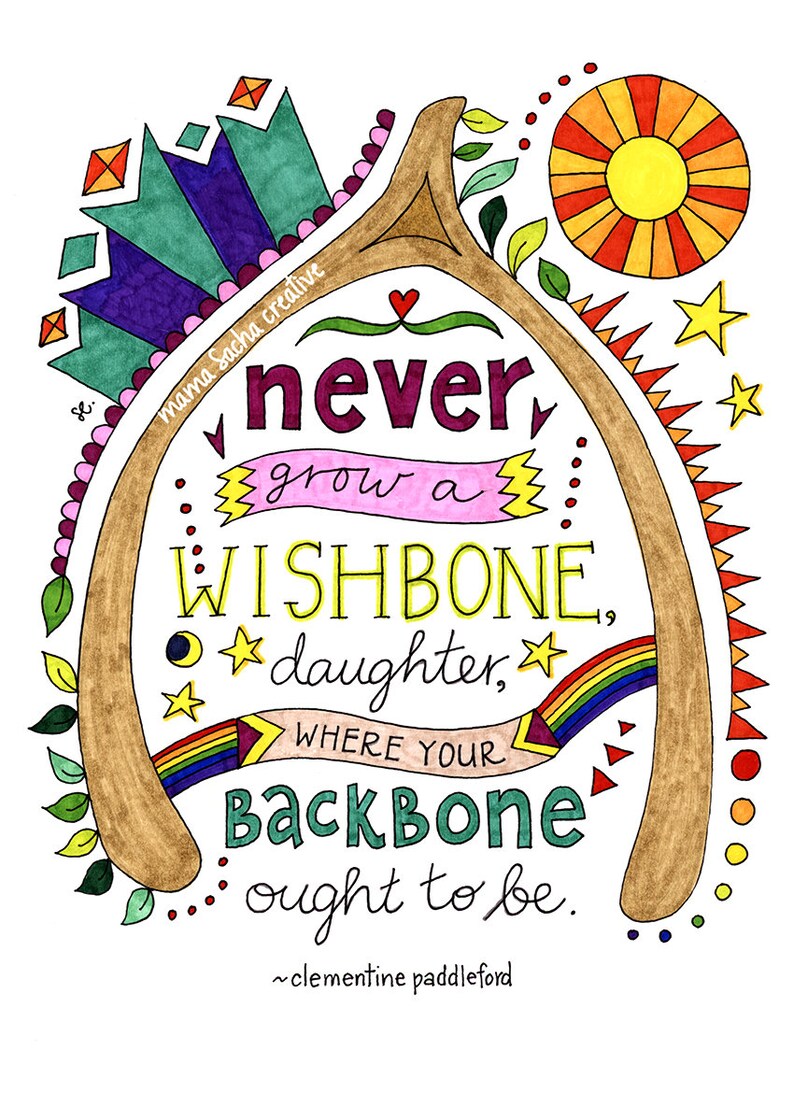 Backbone Not Wishbone Print - Etsy