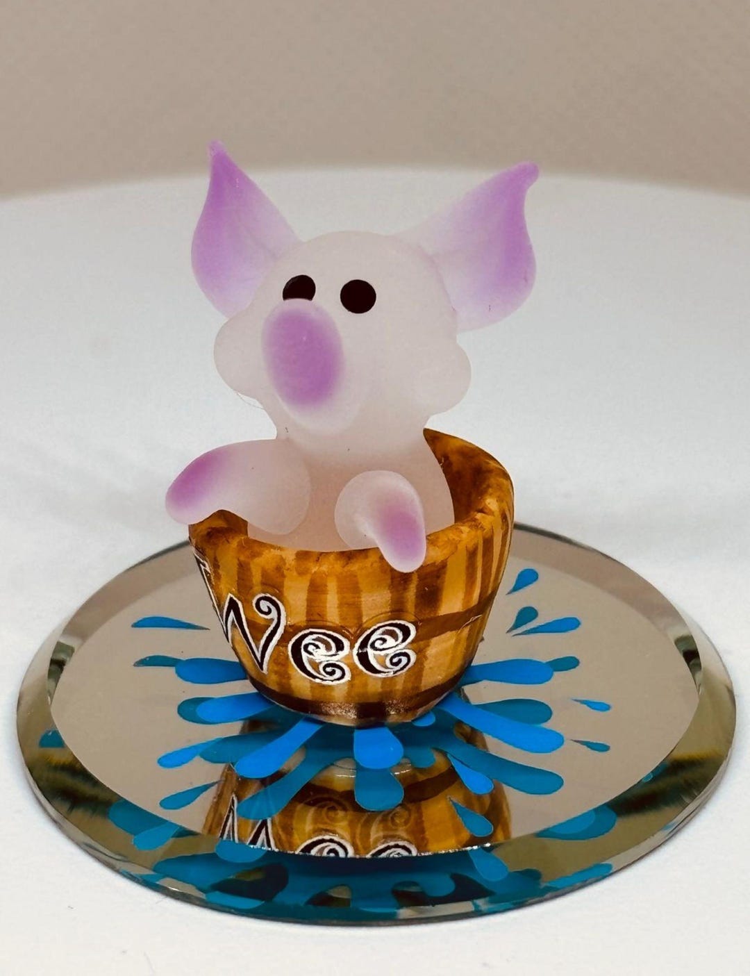 Glass Pig Figurine Barrel Wee Handcrafted Farm Animal Decorative ...