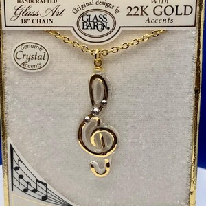 Treble Clef Music Note Necklace, Musician Gift, Music Symbol Pendant ...