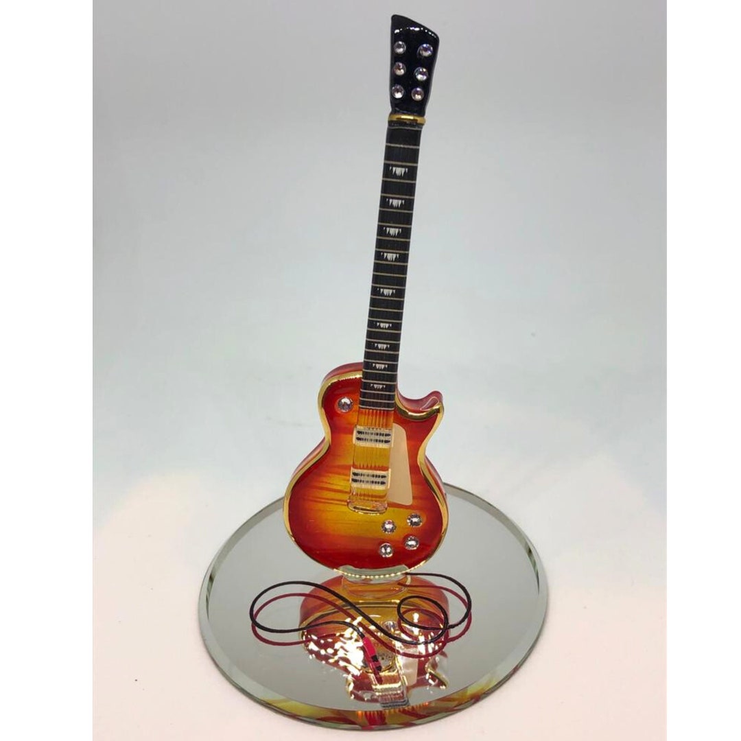 Classic Guitar Figurine, Handmade Glass Guitar, Gift for Music Lover ...