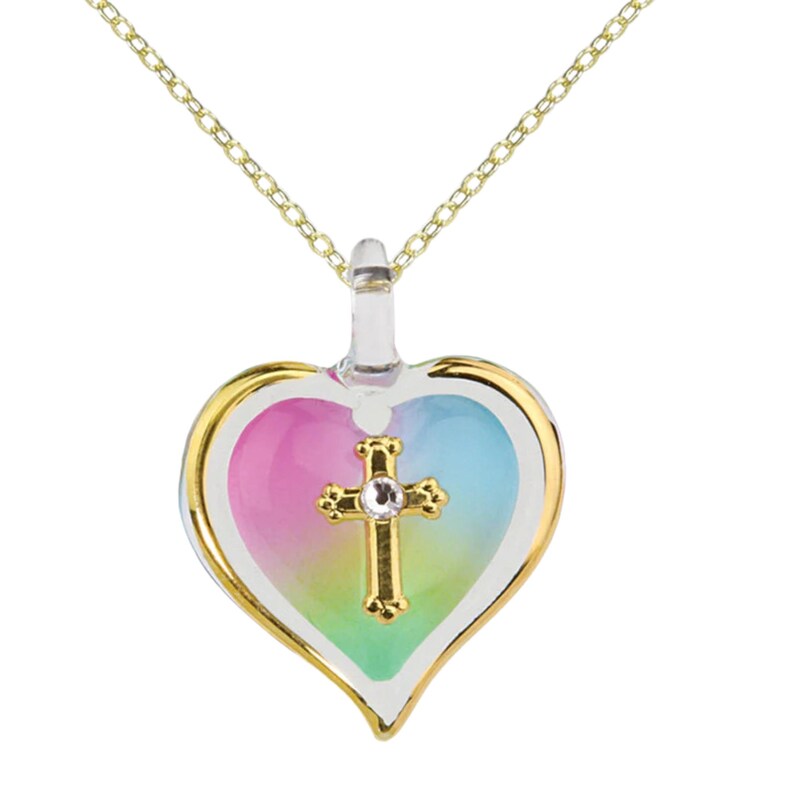 Glass Baron Heart & Cross Necklace - Etsy