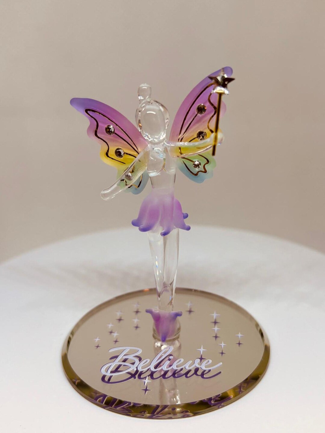 Fairy Believe Figurine Handcrafted Glass Fairy Decor | Crystal Fairy ...