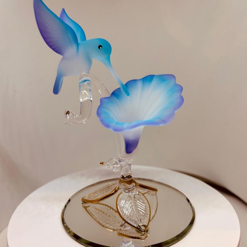 Crystal Blue Bird Figurines - Etsy