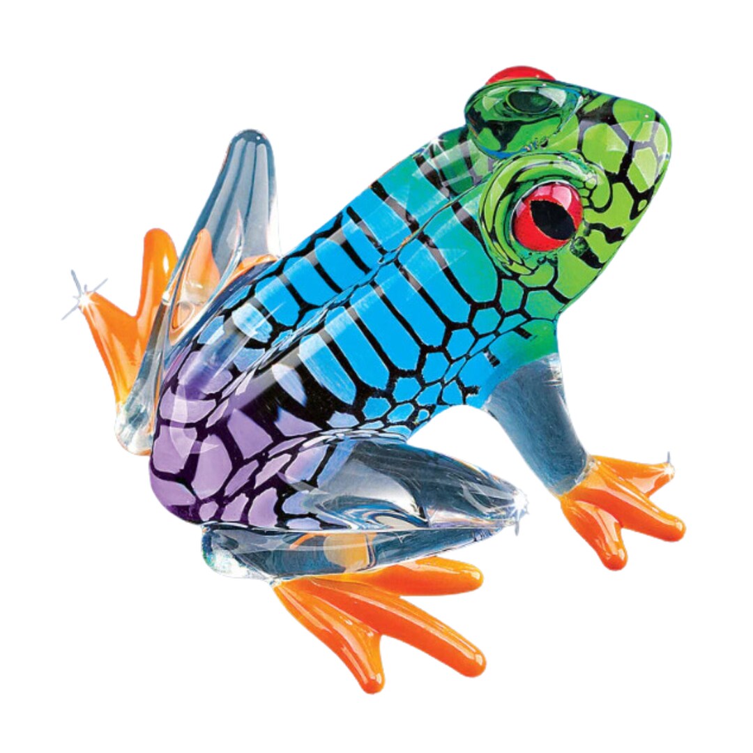 Island Hopper Frog, Handcrafted Frog Figurines, Crystals Frog, Frog ...