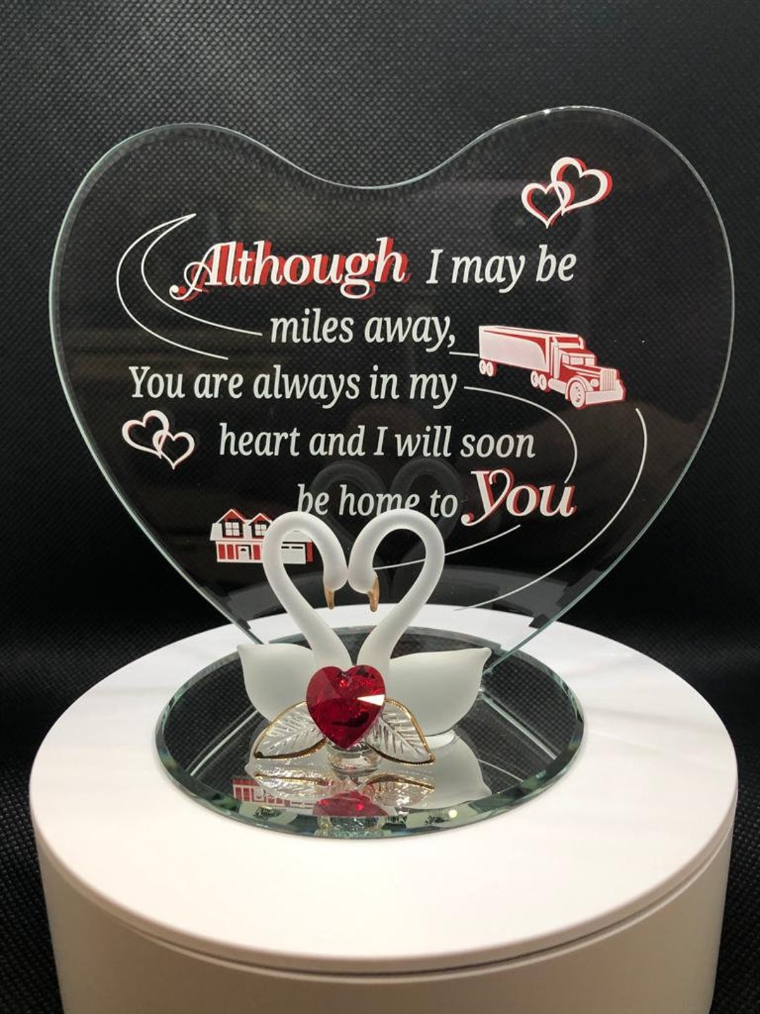 Swans and Heart Figurines, Gift for Couples, Valentine's Day Gift, Long ...