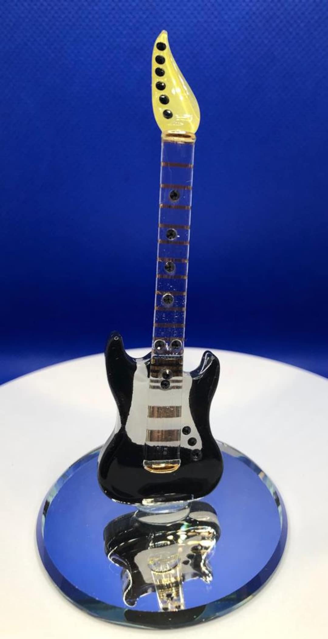 Vintage Electric Guitar, Glass Figurine, Musician Gift, Handmade Gift ...