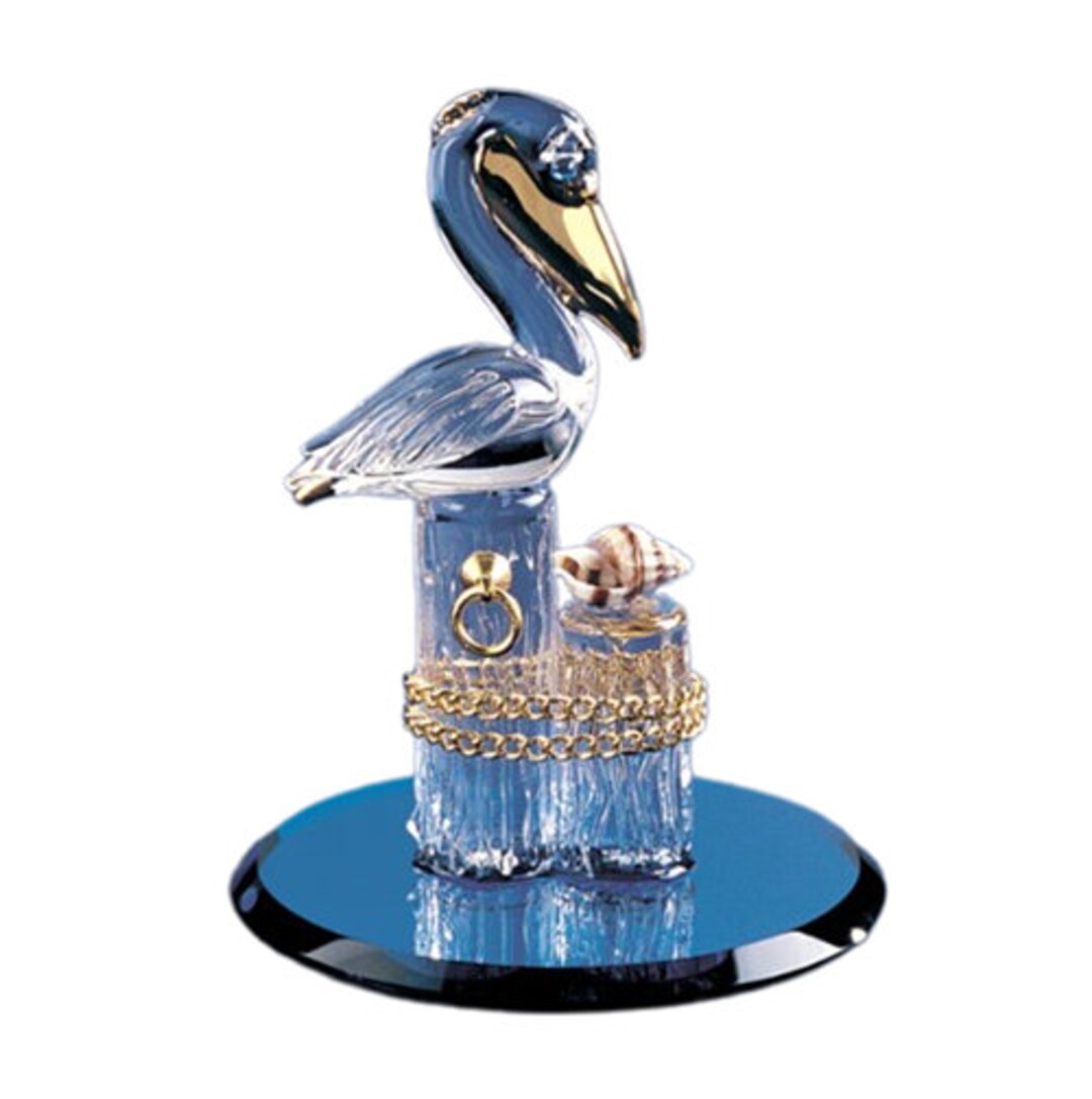 Glass Pelican on Piling Collectible Figurine - Etsy