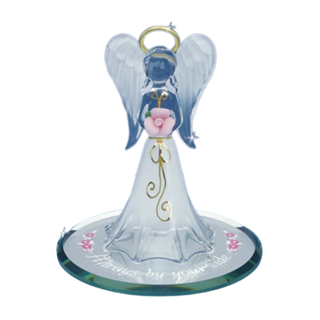 Handcrafted White Angel Figurine, Glass Angel by Your Side, Angel ...