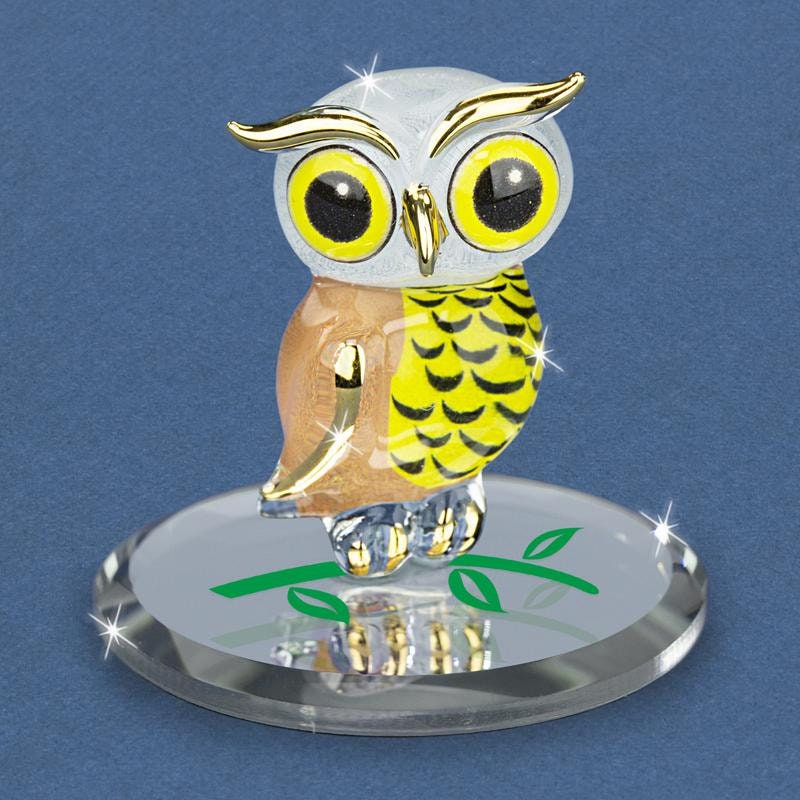 Handcrafted Glass Owl Figurine, Owl Statue, Owl Gift, Home Decor, Bird ...