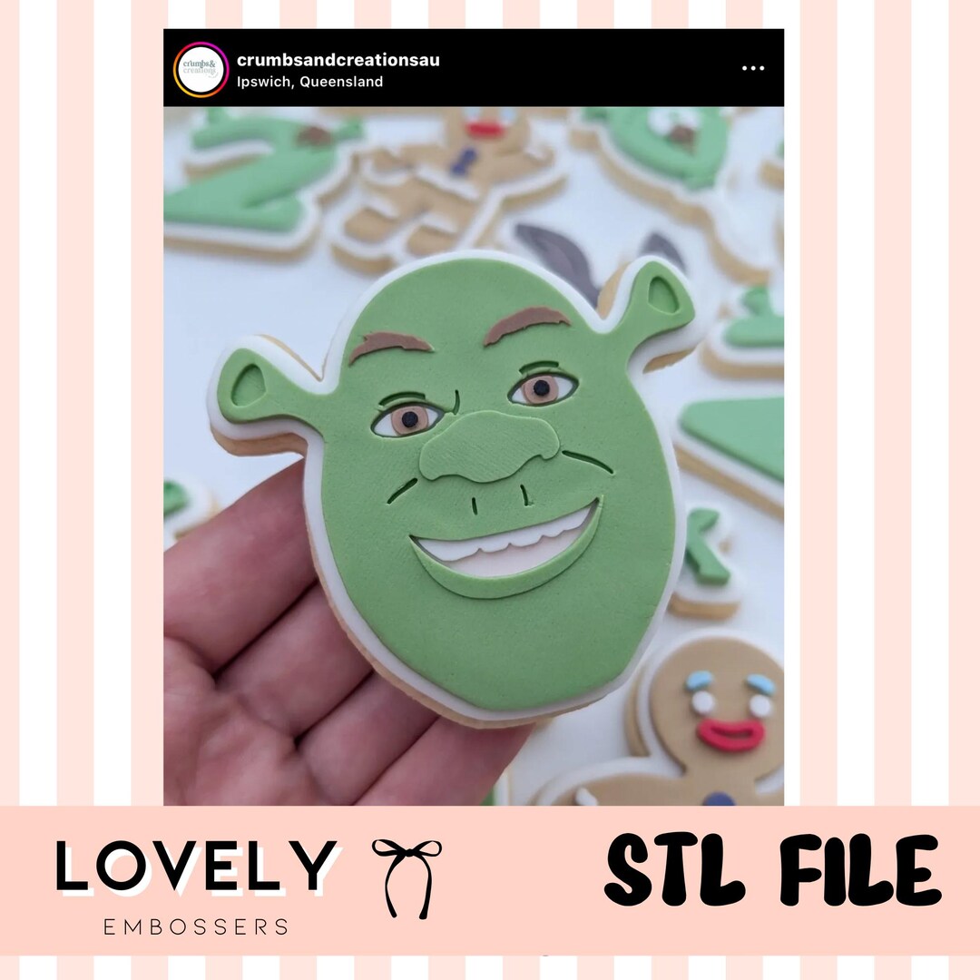 Green Ogre Swap Shrek Ears Movie Cookie Cutter Fondant Stamp Birthday ...