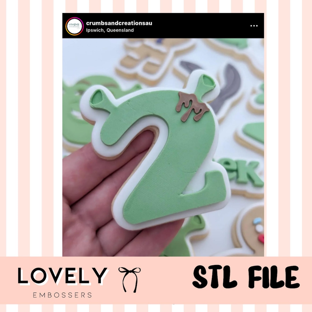Green Ogre Swap Shrek Ears 2 TWO Movie Cookie Cutter Fondant Stamp ...