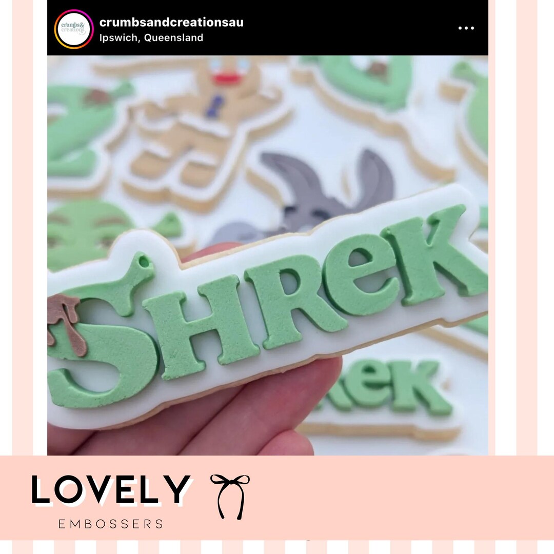 Green Ogre Shrek Logo Fondant Stamp Cookie Cutter Embosser - Etsy