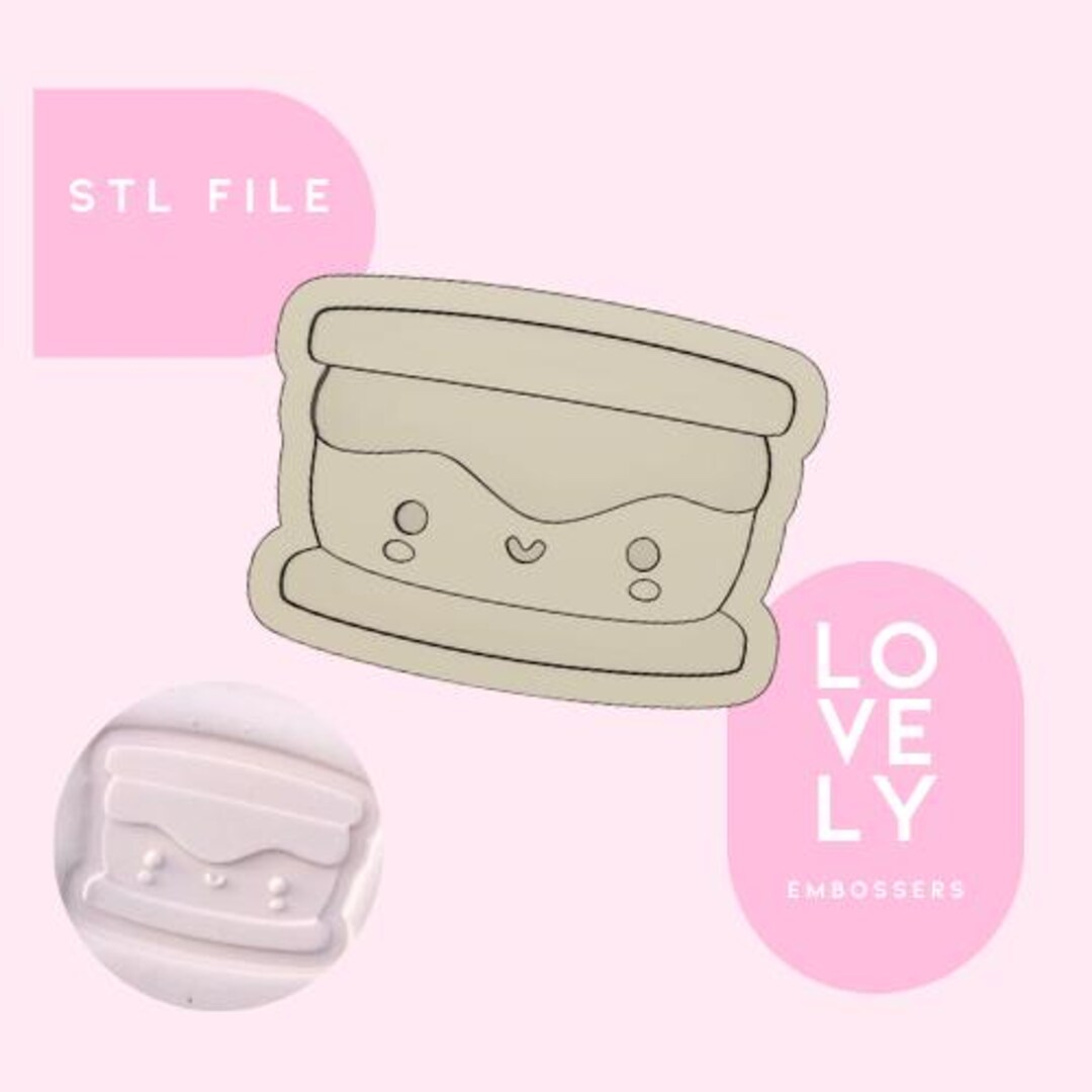 Smores Marshmallow Camping Fondant Stamp Embosser Sugar Cookie Cutter ...