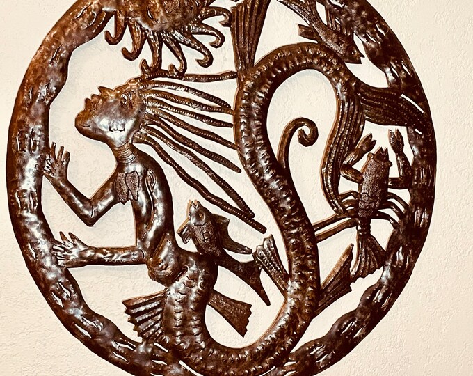 MERMAID and MERMAN Conch Shell Prints. New England Style Folk - Etsy