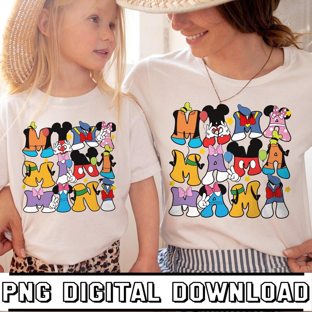 Mickey Mouse Mama and Mini Png | Mother's Day Shirt | Mickey Minnie ...