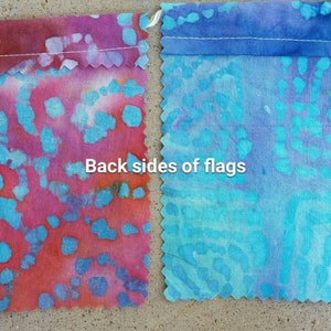 String of Ten Prayer Flags: Batik Colorful Peaceful Mindful Spiritual ...