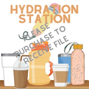 Printable School Education Teacher Educator Hydration Station Sign ...