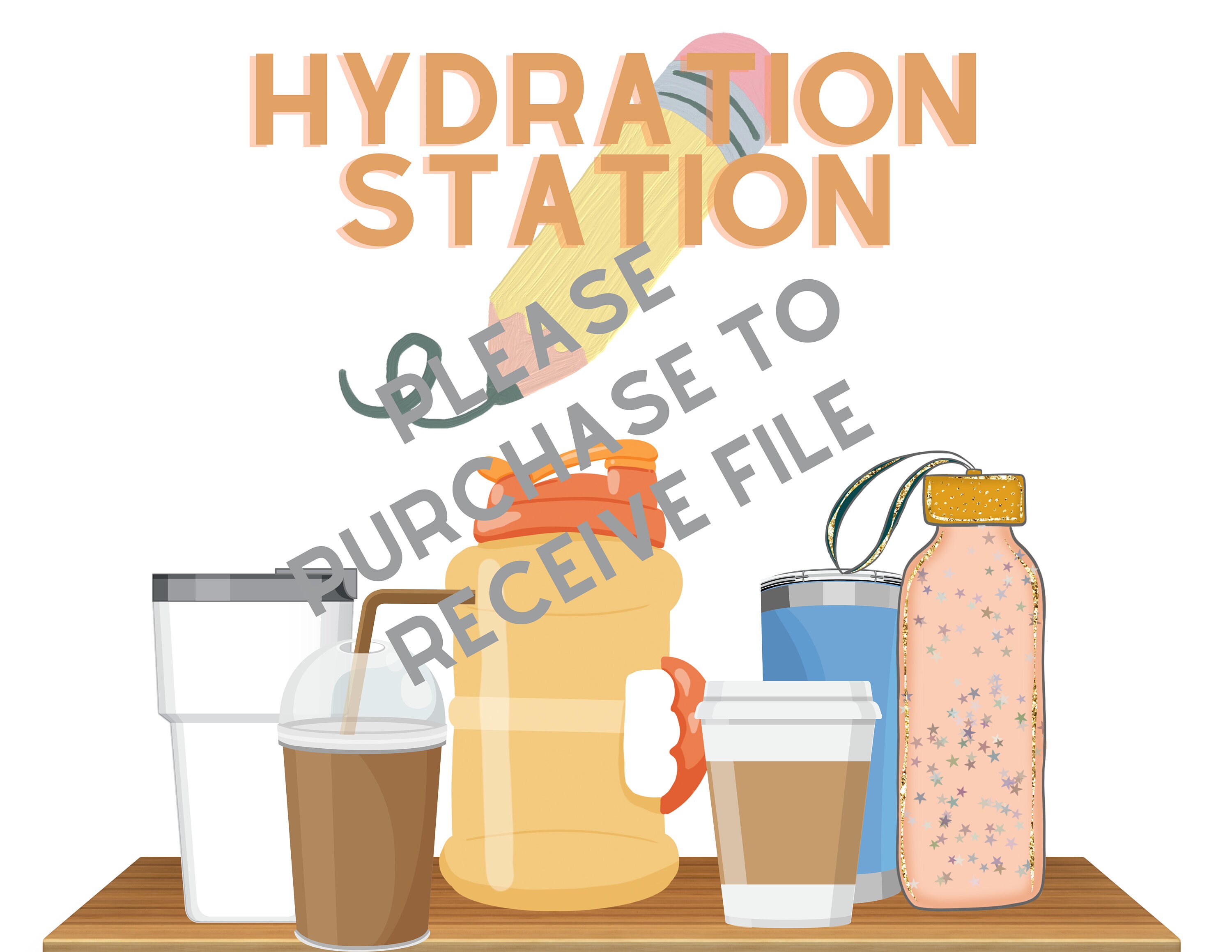 Printable School Education Teacher Educator Hydration Station Sign ...