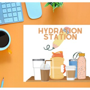 Printable School Education Teacher Educator Hydration Station Sign ...