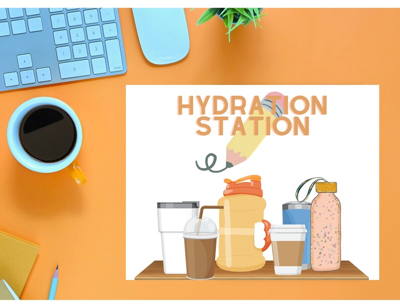 Printable School Education Teacher Educator Hydration Station Sign ...