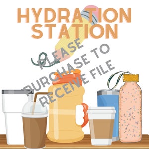 Printable Hydration Station Sign Drink Area Signage - Etsy