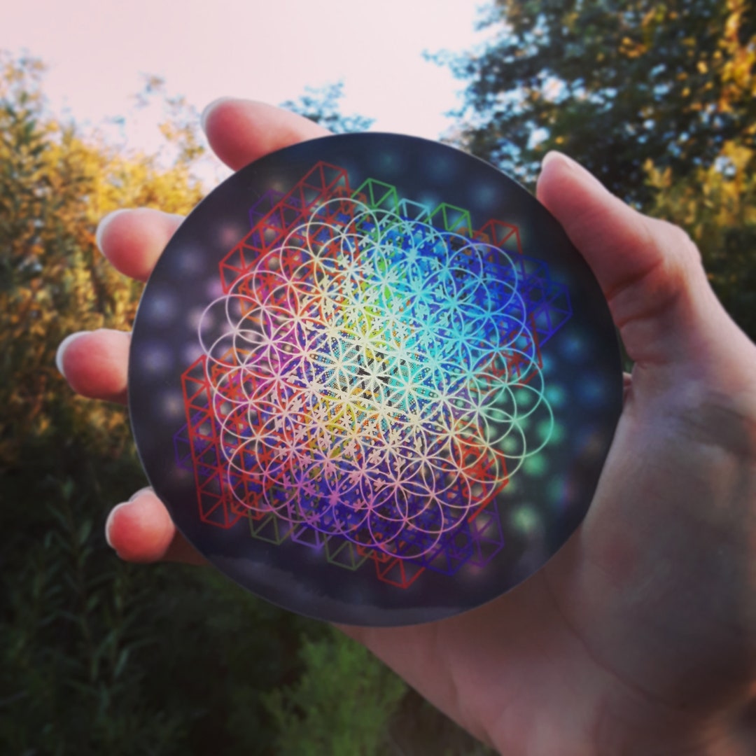 Holographic Sticker Sacred Geometry Themed Decor Gift for Lightworker ...