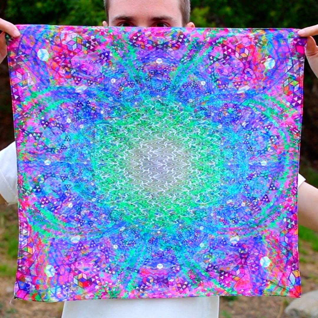 Organic Cotton Bandana Psychedelic Themed Gift for Trippy Art Lover ...