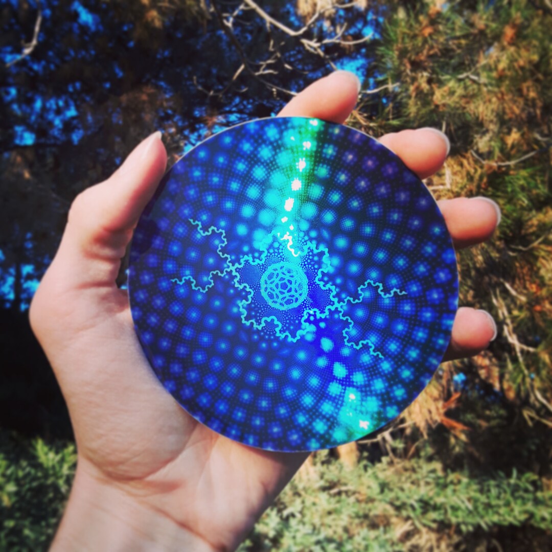 Holographic Sticker Sacred Geometry Themed Decor Gift for Trippy Art ...